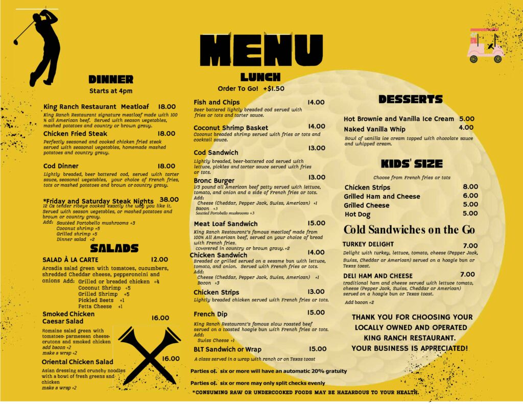 Dining – King Ranch Mountain Golf Course